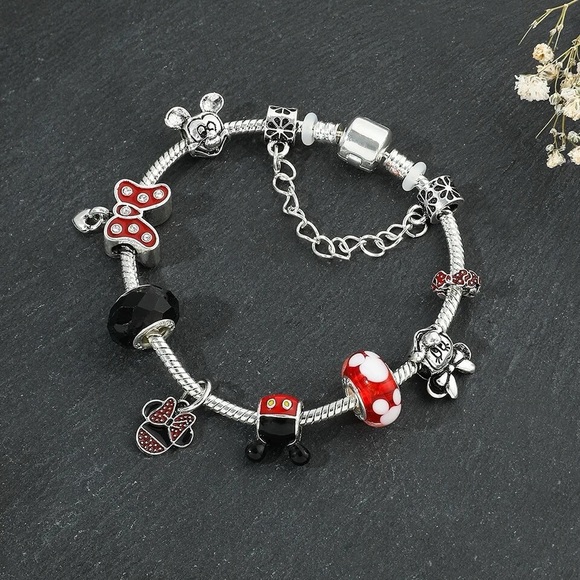 Jewelry | New Silver Mickey And Minnie Mouse Disney Bracelet | Poshmark